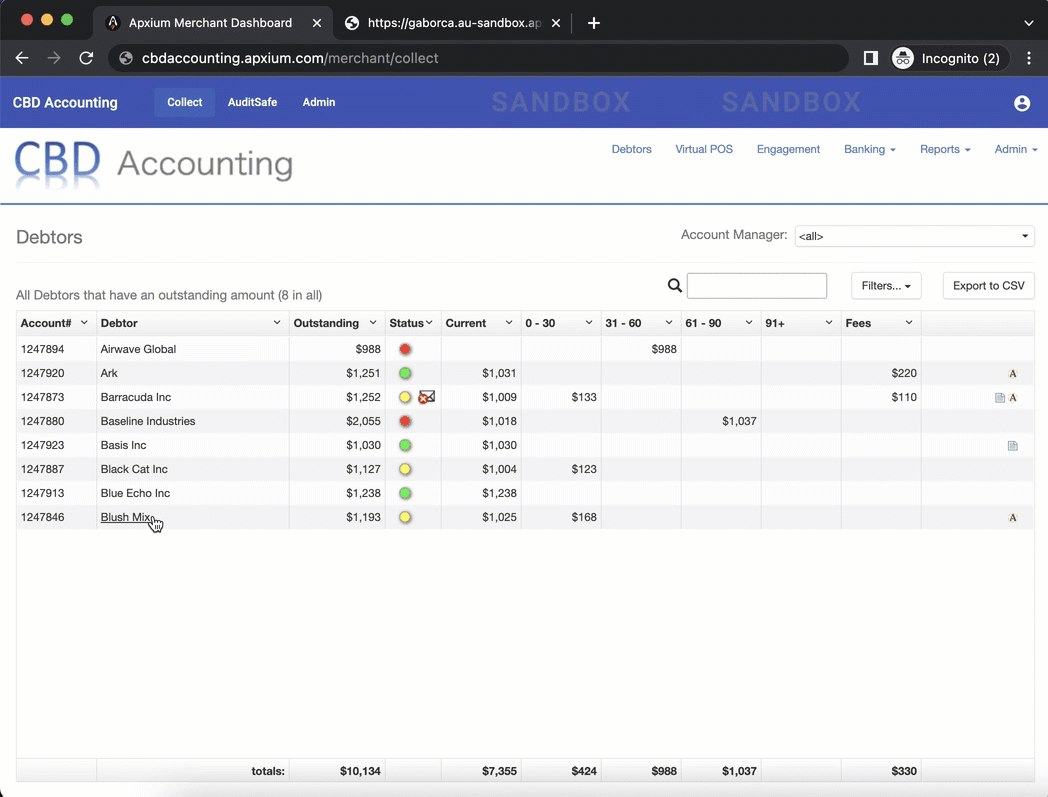 Debtor Payment Method for Auto Pay